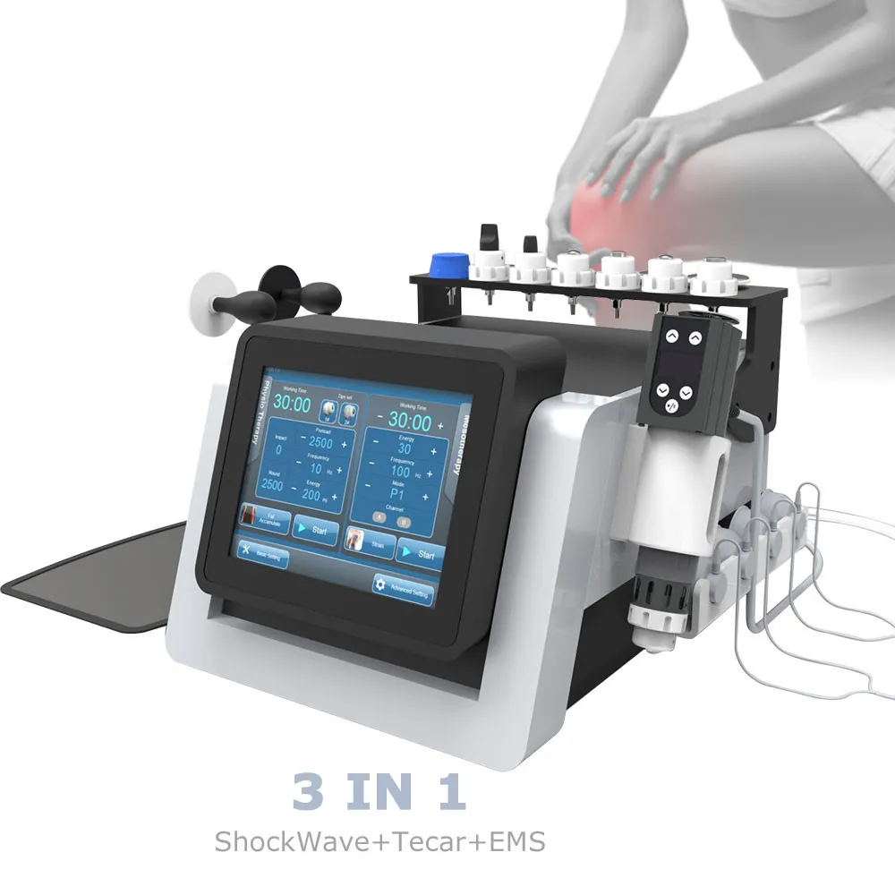 3 In 1 Tecar Shock Wave Diathermy Machine For Full Body Pain Relief And ...