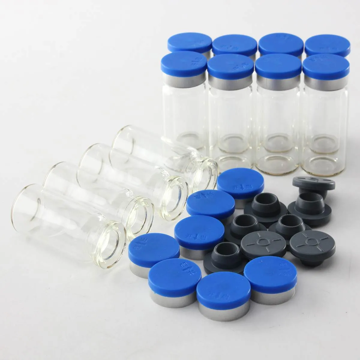 Small Glass Vials 100 Pack 10mL Clear Injection Vials With Stoppers ...