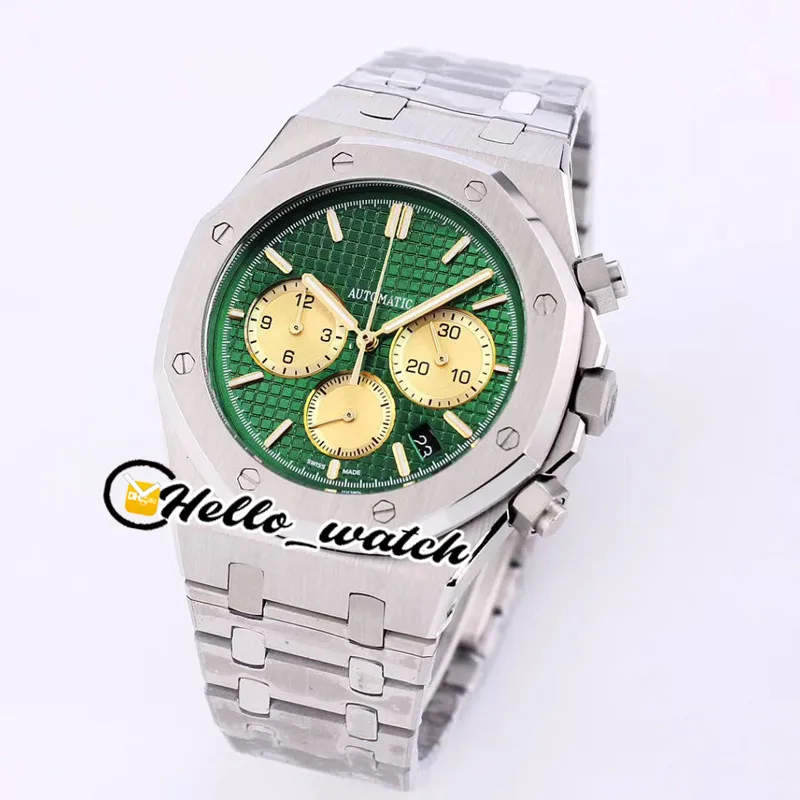 Hello_Watch 41mm Mens Quartz Chronograph Watch - Green Textured Dial ...