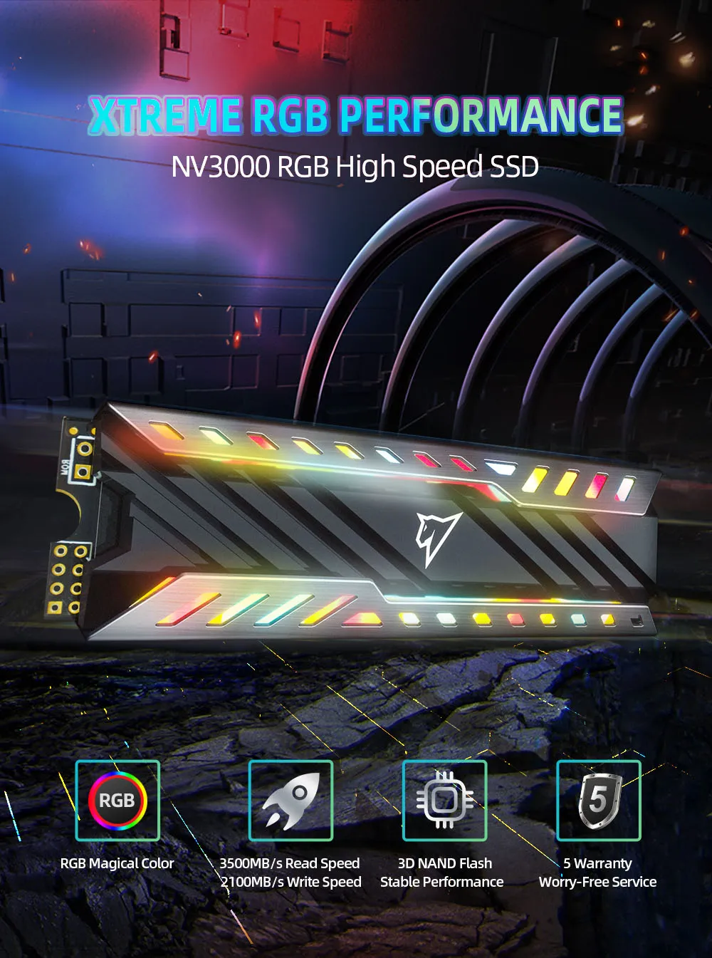 SSD NVMe M2 Ssd 500gb 1tb 2tb SSD M2 RGB M.2 NVMe PCIe Solid State ...