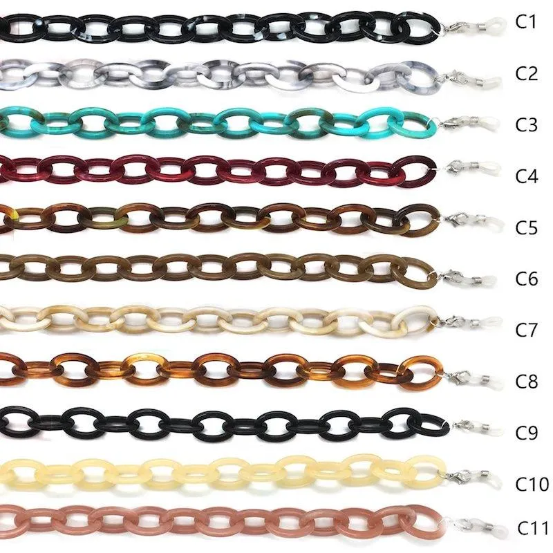 Fashionable Acrylic Eyeglass Chain - Tortoiseshell Amber Glasses Link ...