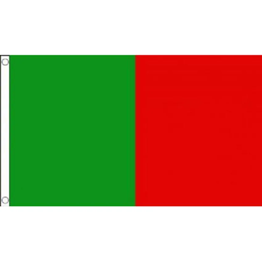 Green & Red Half Flag 3x5 Ft 90x150cm Double Stitched Polyester Banner ...