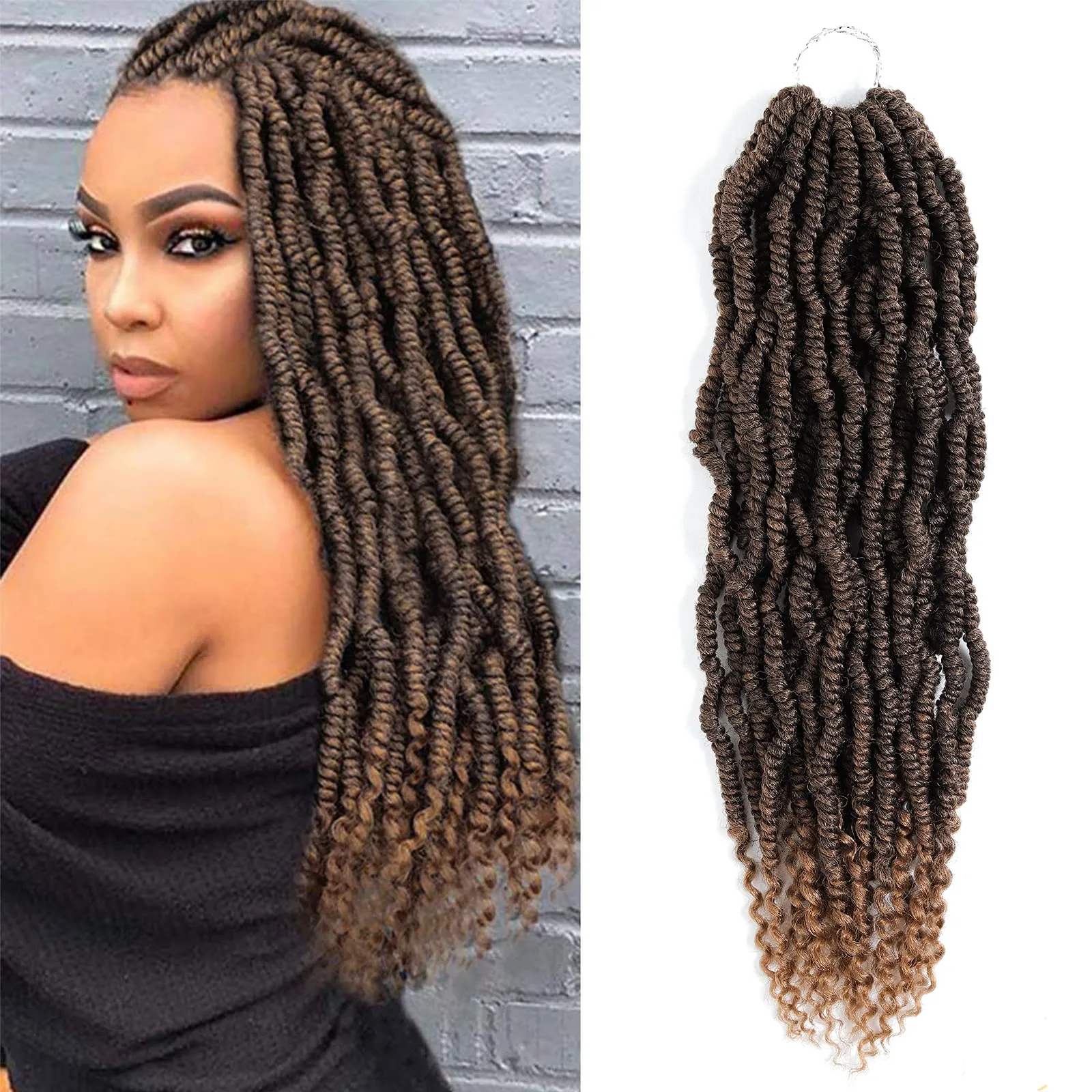 Bomb Twist Crochet Hair 14 Pulgadas 24 Strands / Piece Pre Looped Mini ...