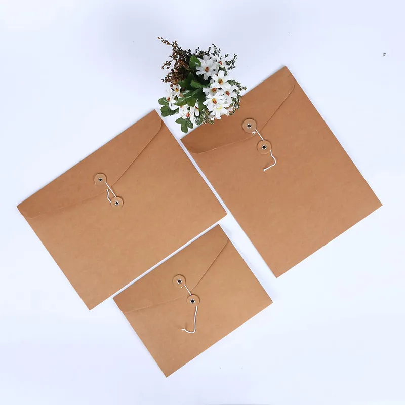Kraft Paper Document Holder, A5/A4 File Storage Bag With String Lock ...
