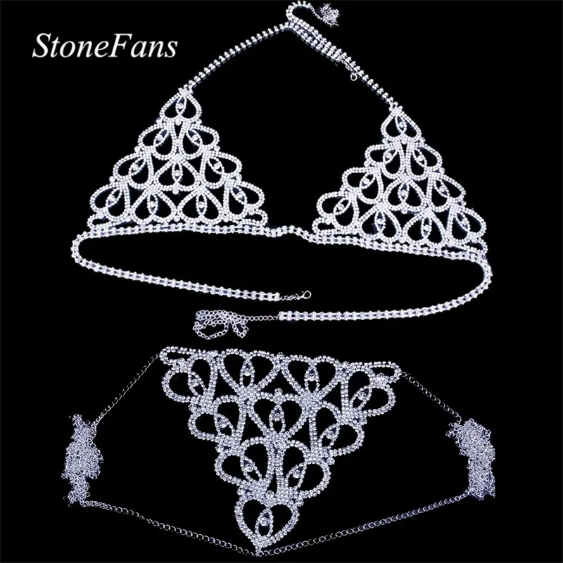 DHgate.com:Womens Sexy Rhinestone Bra Body Chain and Thong Set in ...