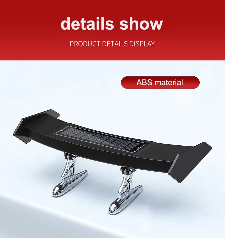 Universal Solar Car Rear Spoiler Light 12V Flashing Warning Light ...