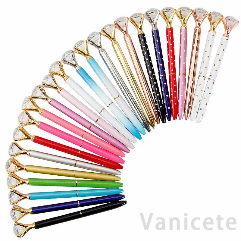 Big Diamond Metal Ballpoint Pen High Quanlity Durable Ball Point Pens ...