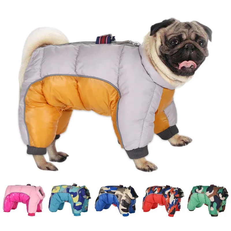 Dog Clothes For Pugs: Winter Warm Padded Pet Coat, Waterproof Dog ...