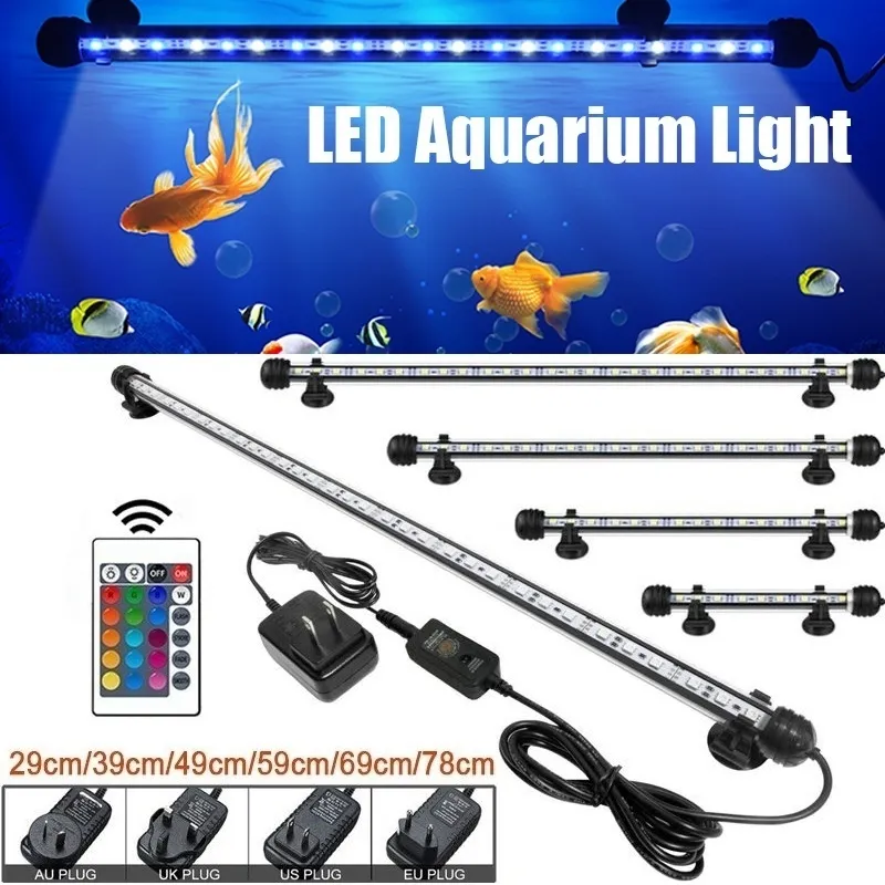 Submersible RGB LED Aquarium Light - Waterproof Fish Tank Lamp ...
