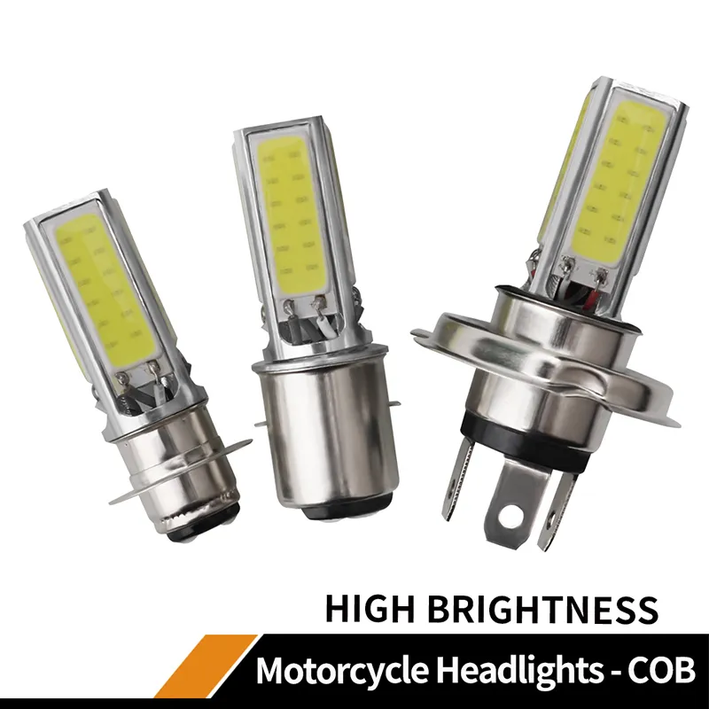 H4 P15D BA20D COB Motorcycle Headlight LED Bulbs 20W 6000K White 12V ...