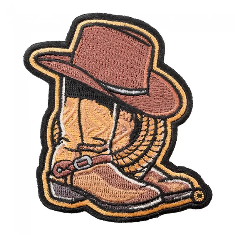 Cowboy Style Iron On Patches - Hat, Boots & Lasso - Embroidered ...