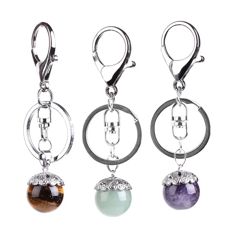 Handcrafted Natural Stone Keychain With Opal, Lapis Lazuli, Pink Quartz ...