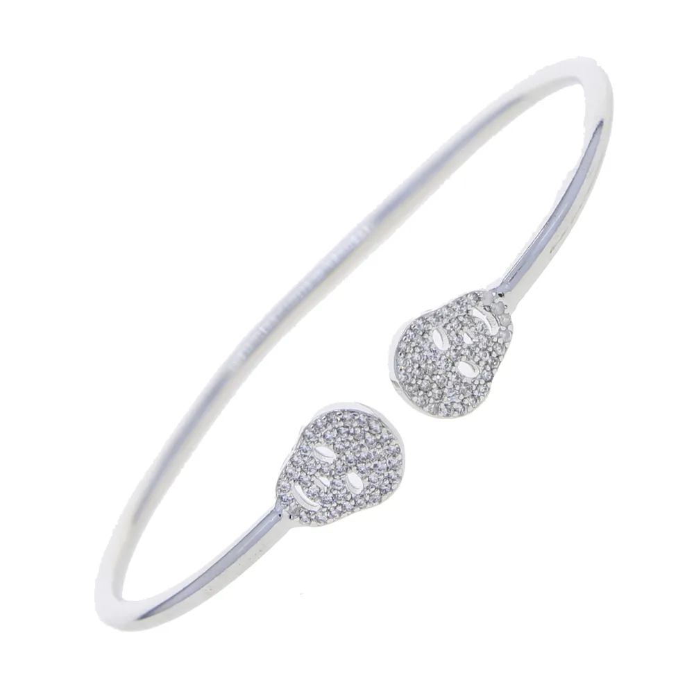DHgate.com:Sparkling CZ Skull Charm Open Adjusted Cuff Bangle for Women ...
