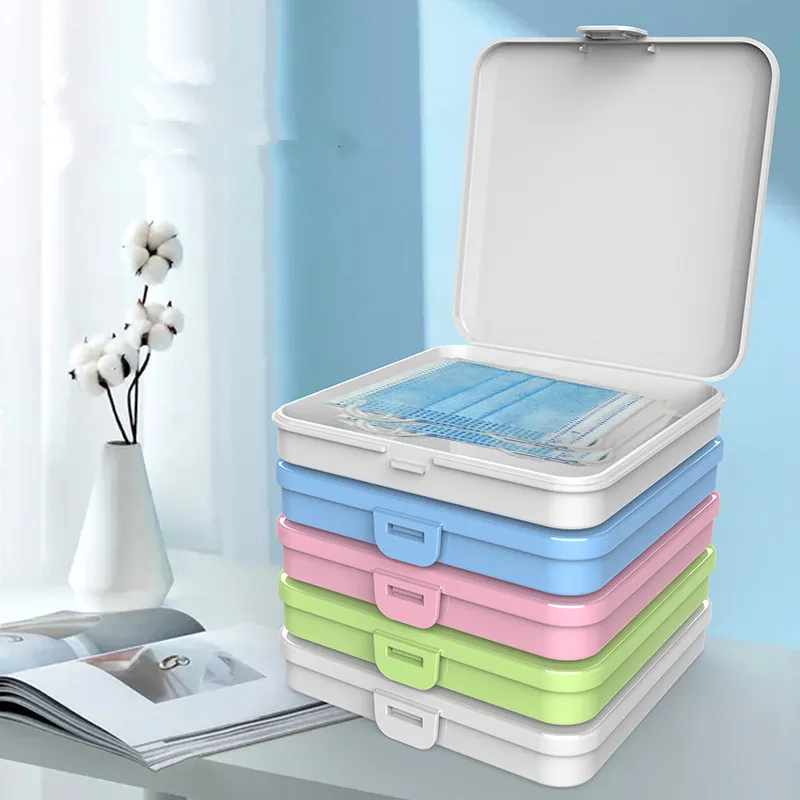 Dustproof Mask Case Disposable Face Masks Container Square Plastic Mask ...