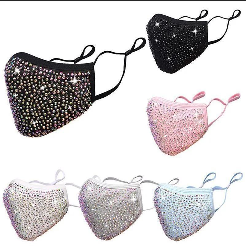 Colorful Rhinestone Designer Rhinestone Face Mask Dustproof, Bling Bler ...