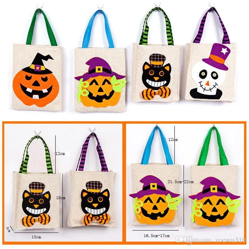 Halloween Candy Bag Organizer 40 × 40 × 25 cm Square Non-woven Linen ...