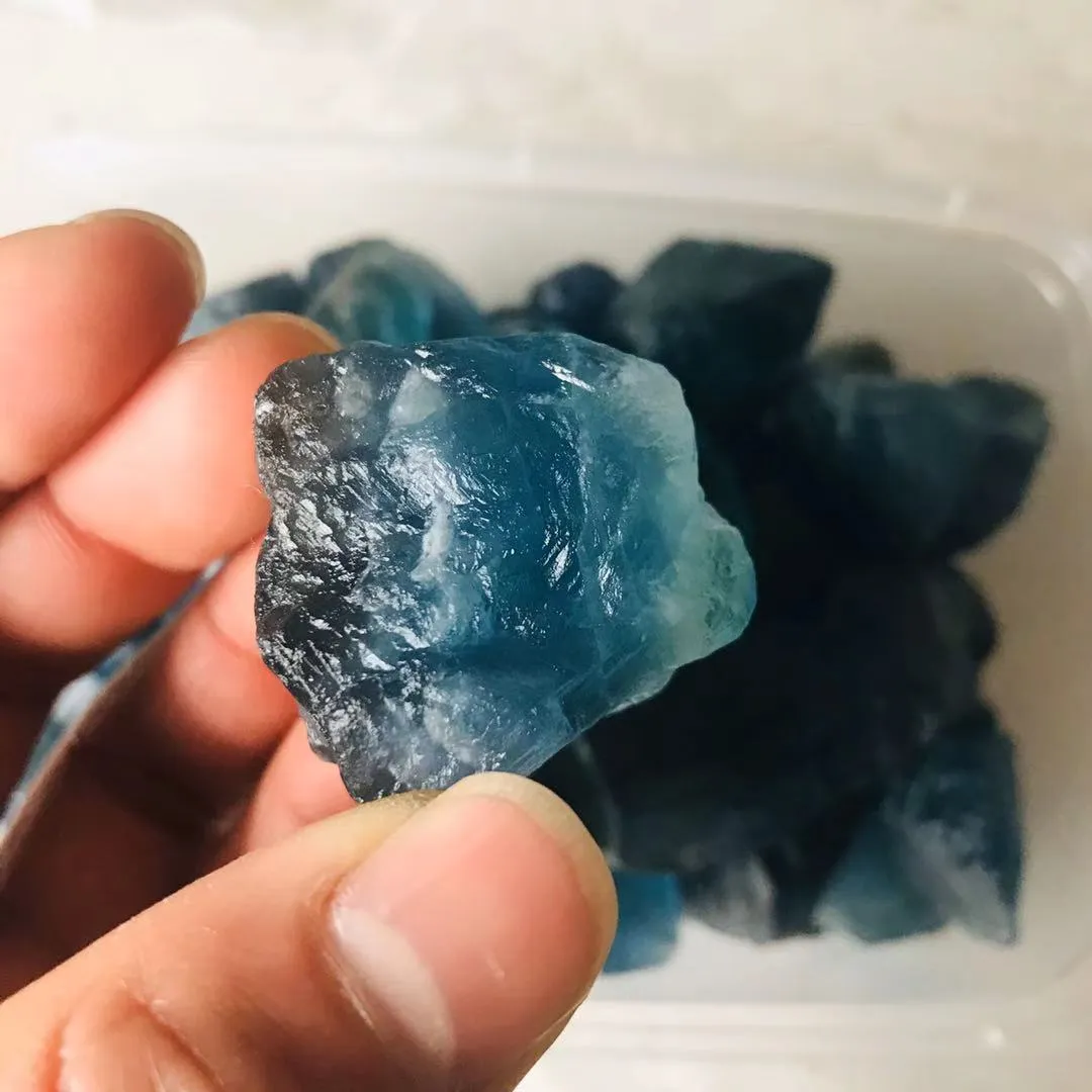 100g Raw Natural Gemmy Gemstone Quartz Stone Gravel Healing Rough Blue ...