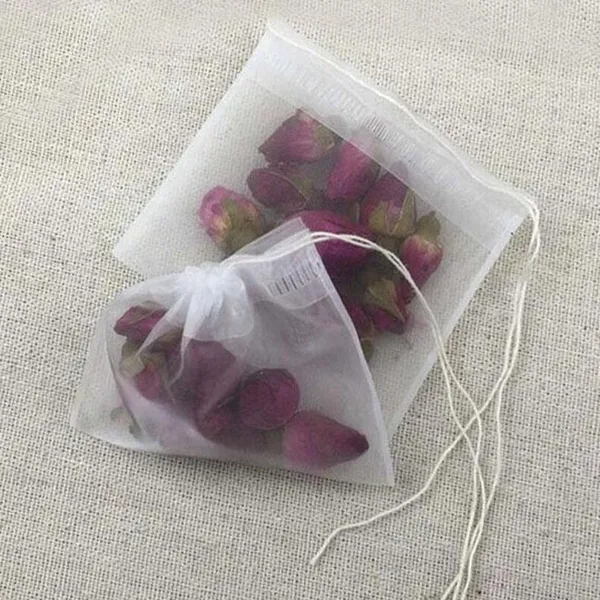 7X9cm Nylon Tea Pouches Tea Filter Bags Strings Semi Transparent ...