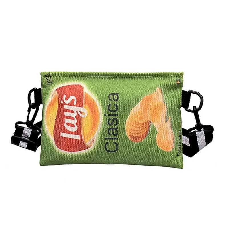 Canvas Potato Chips Crossbody Shoulder Bag Unisex Backpacks Chic Trendy ...