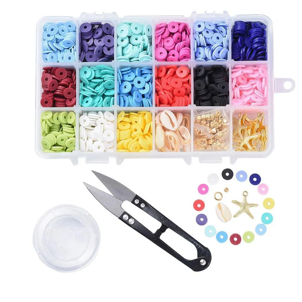 DHgate.com:Handmade Polymer Clay Beads Chip Disk Loose Spacer Mixed ...