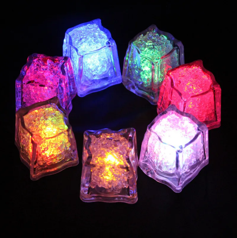 LED Ice Cubes - Polychrome Flashing Party Lights, Plastic Glow Cubes ...