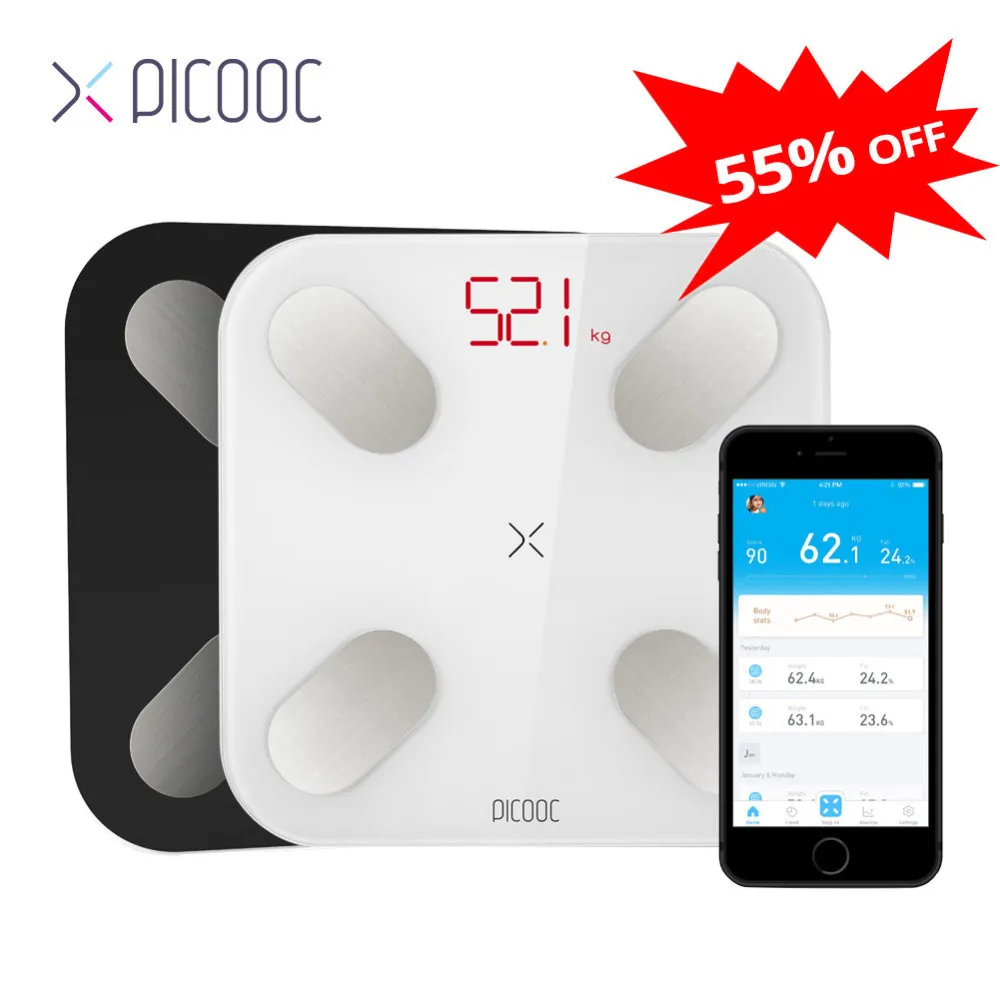 DHgate.com:PICOOC Smart Digital Bathroom Scale: Measure 13 Body Data ...