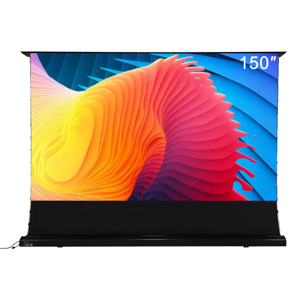 Portable 150 Inch Fast Fold Motorized Tab Tensioned Floor Projection ...
