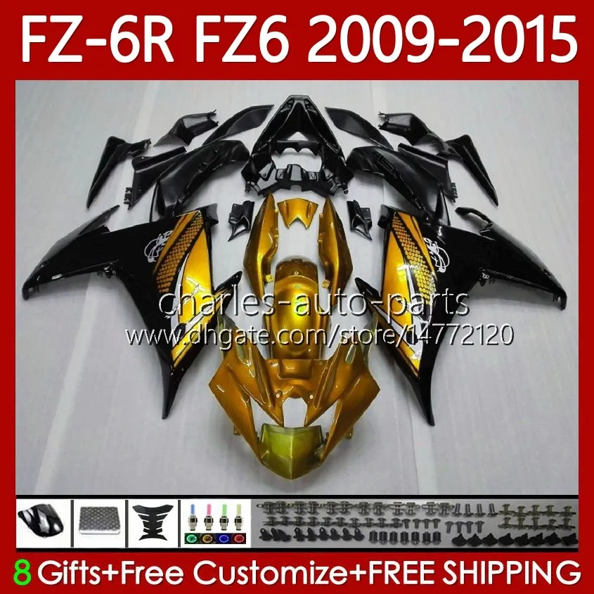 Yamaha FZ6N FZ6 FZ6R 6N 6R N 600 2009 2015 Golden Black ABS Bodywork ...