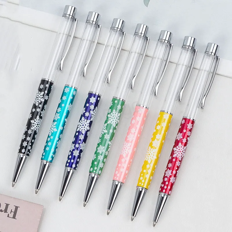 Empty Pen DIY Snowflake Tube Ballpoint Pen: Refillable Writing ...