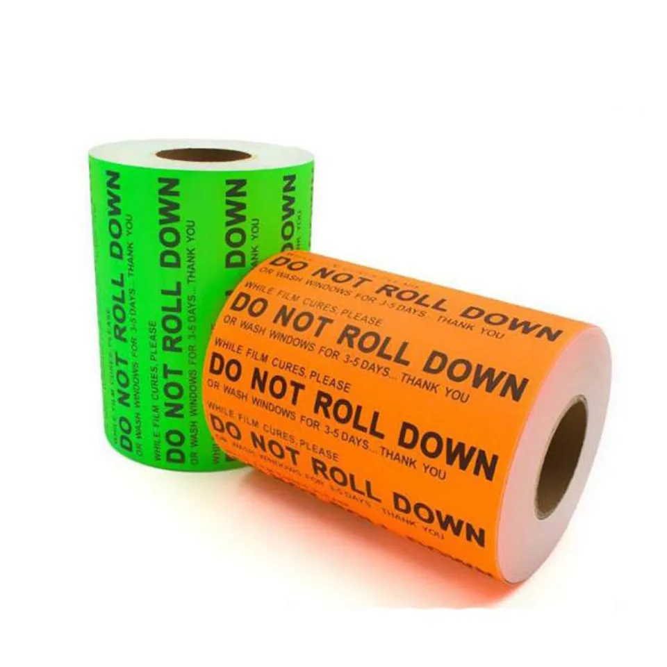 Window Tint Warning Stickers Roll PVC Glue Decals with Removable ...