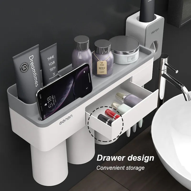 Premium Wall Mounted Bathroom Accessories Set - Inverted Toothbrush ...