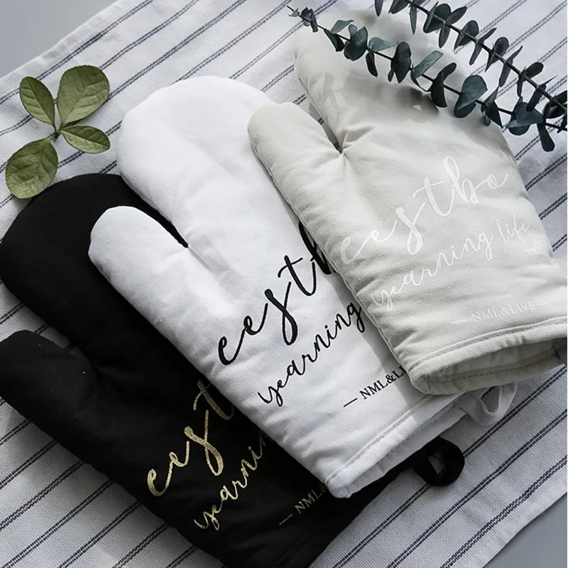 Cotton Oven Glove Heatproof Mitten Kitchen Cooking Microwave Oven Mitt ...