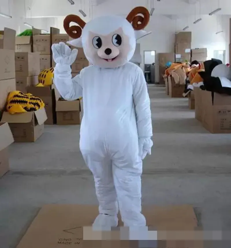 Performance White Sheep Mascot Costume Halloween Christmas Fancy Party ...