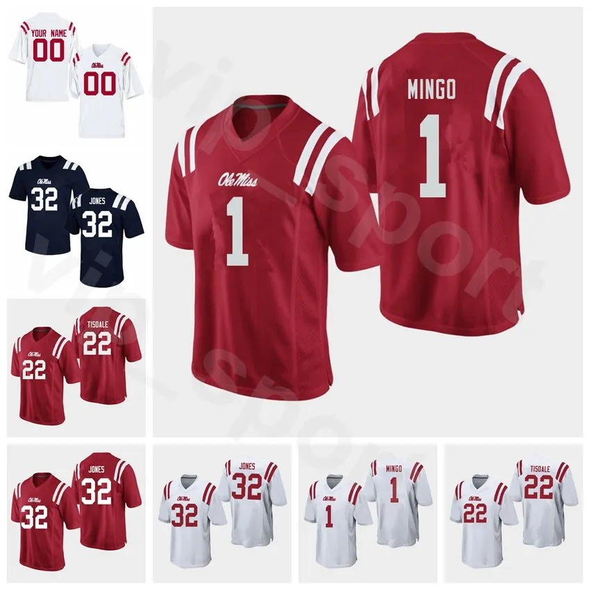 NCAA College Football Ole Miss Rebels Jersey: 1 Jonathan Mingo, 20 ...