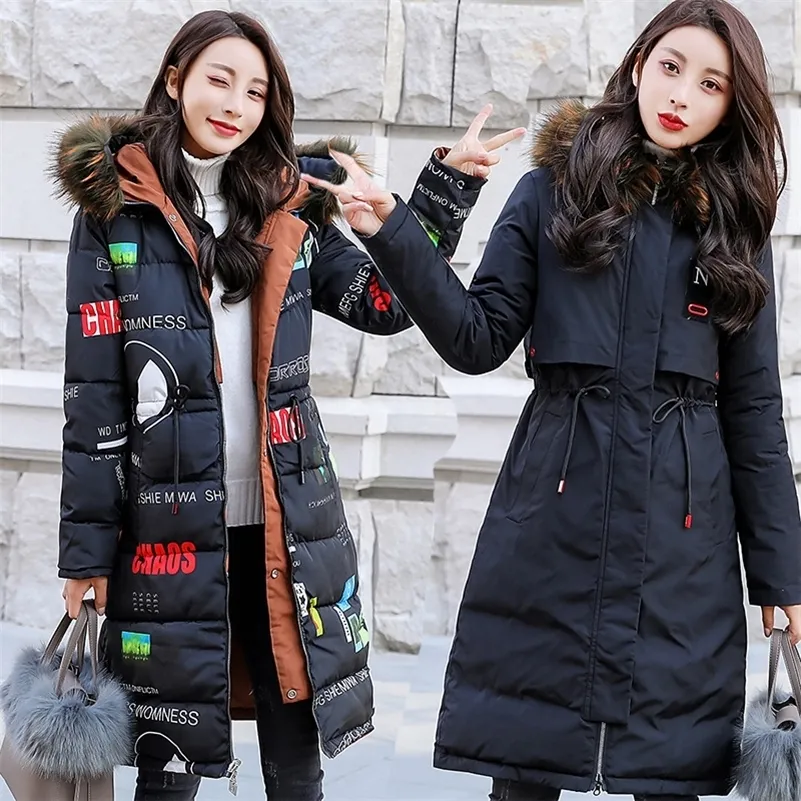 Winter Reversible Down Cotton Parka with Large Furry Hood in Stylish ...