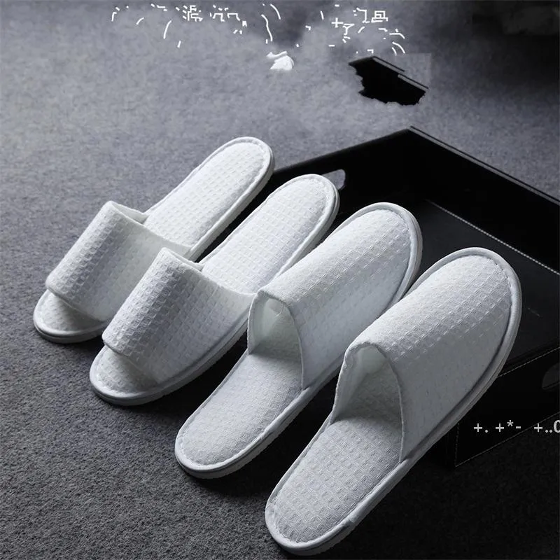 Comfortable Disposable Slippers - Thickened Waffle Sole, Non-Slip Guest ...