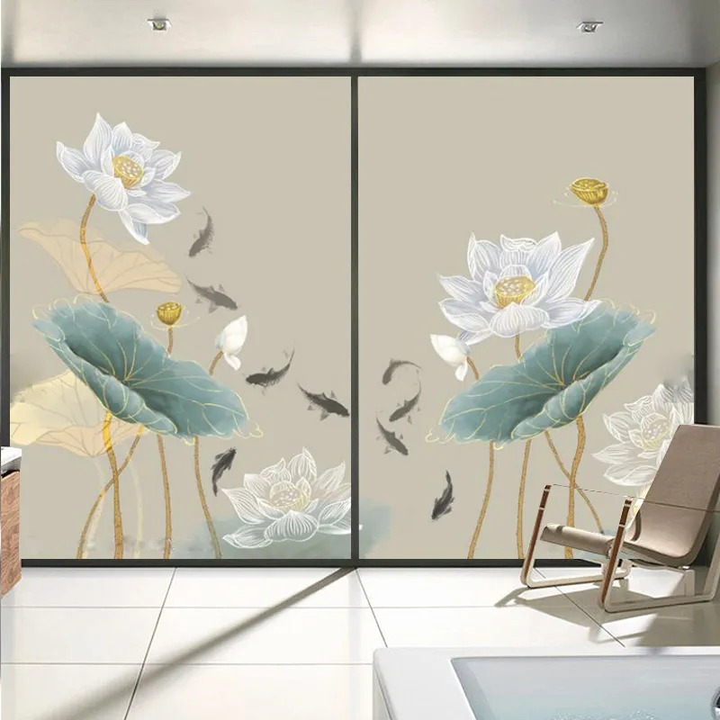 Window Glass Decorative Stickers Shading Toilet Bathroom Sliding Door ...