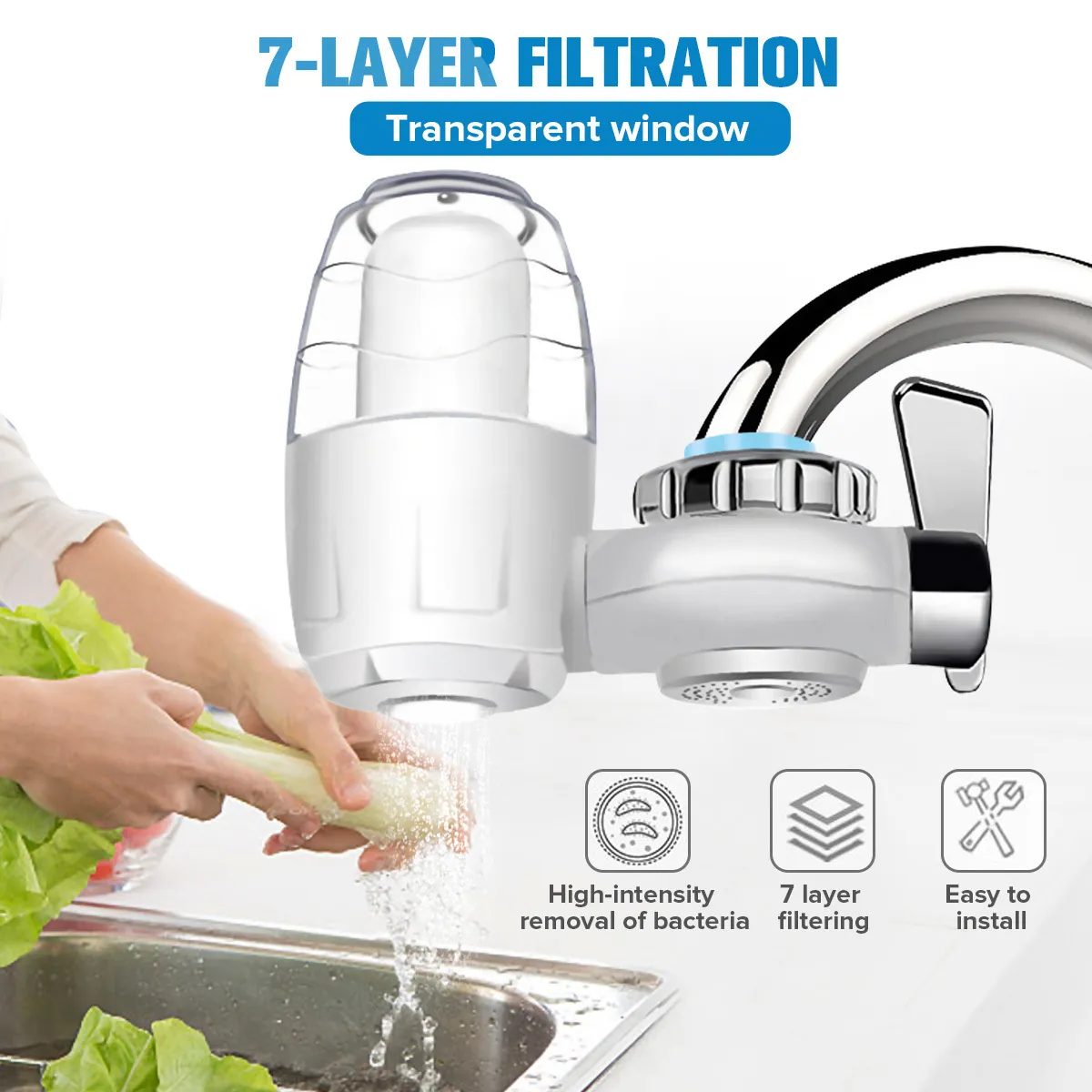 Premium 7-Layer Faucet Water Purifier - Removes Rust & Sediment, Shop ...