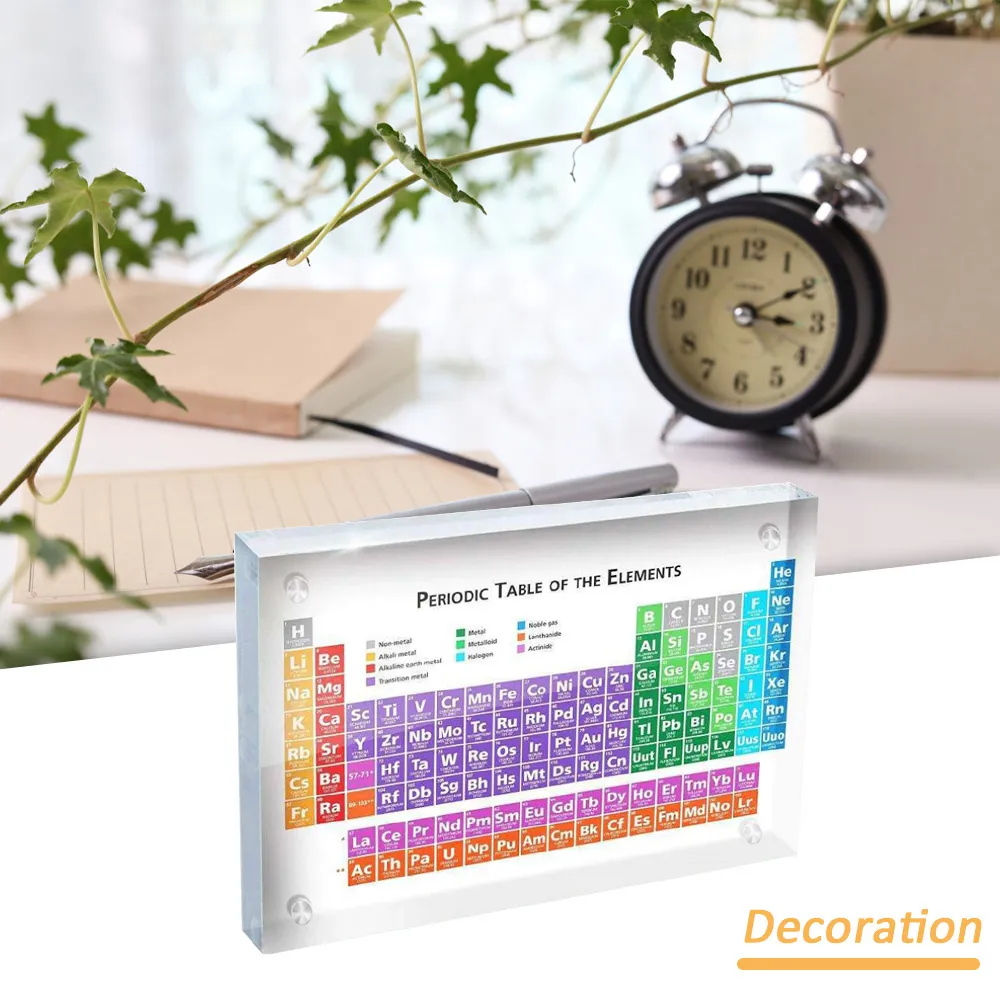 Acrylic Periodic Table With Real Elements Display Chemical Element Card ...