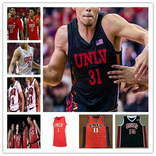 Custom UNLV Rebels Basketball Jerseys Larry Johnson, David Jenkins Jr ...