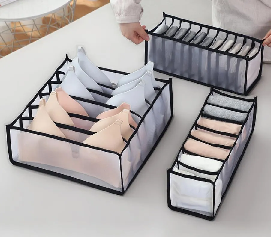 Collapsible Drawer Organizers - Nylon Closet Storage Bins with Dividers ...