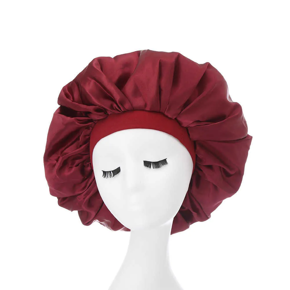 Silk Hair Bonnet For Sleeping: Oversized Satin Sleep Cap For Hair ...