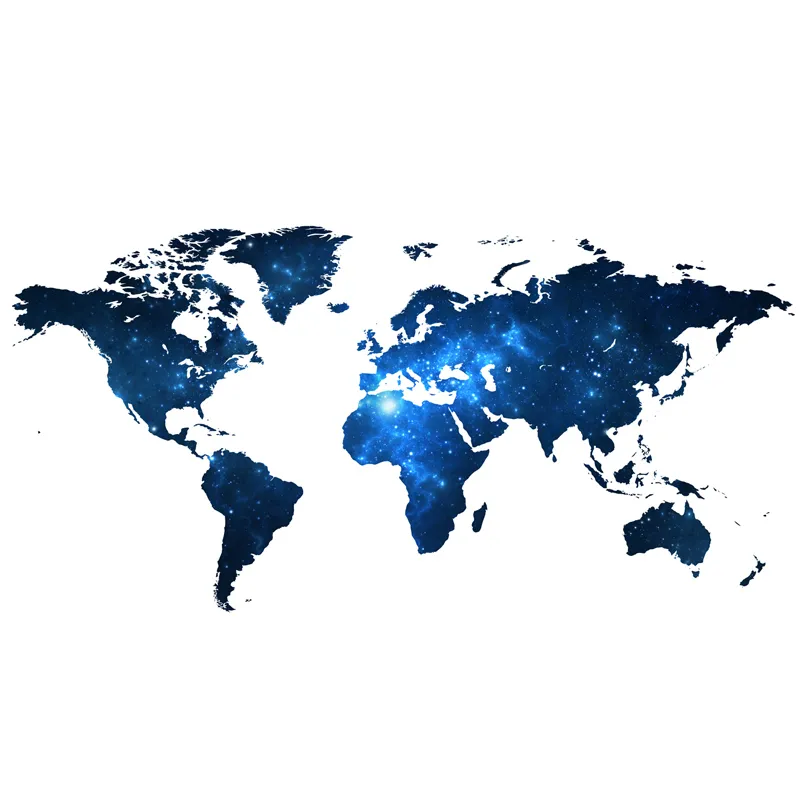 3D Star World Map Vinyl Stickable Wall Art Creative Home Decor And ...