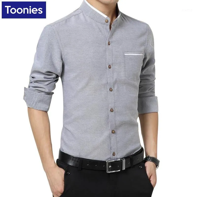 New Brand Mens Slim Fit Dress Oxford Shirt Men SIngle Breasted Chemise ...