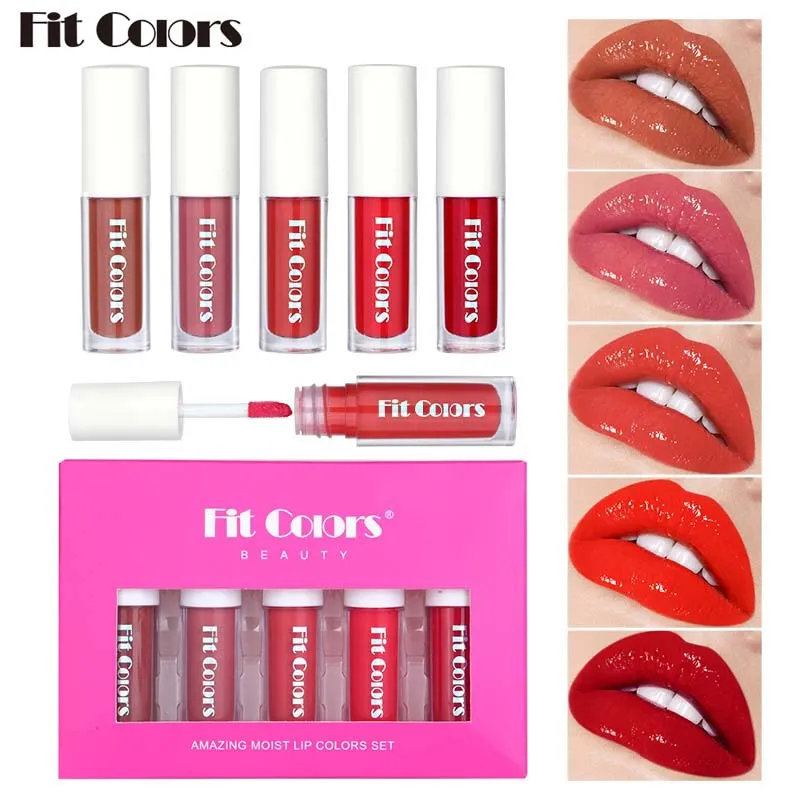 Fit Colors Liquid Lipstick Set Matte Lip Gloss Cosmetic Gift Natural ...