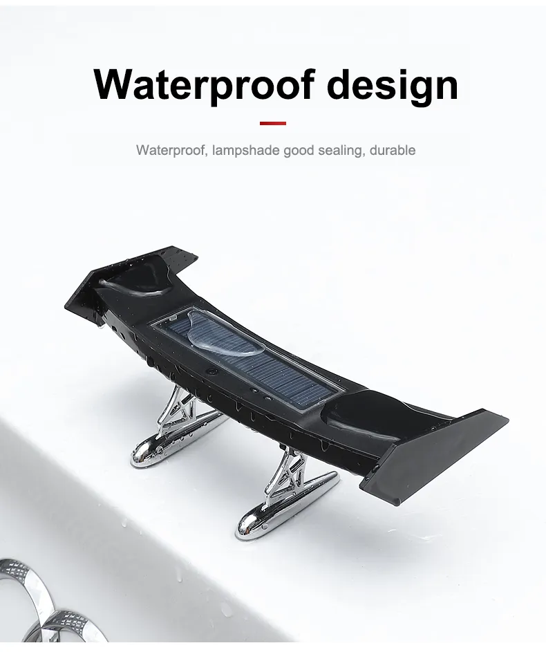 Universal Solar Car Rear Spoiler Light 12V Flashing Warning Light ...