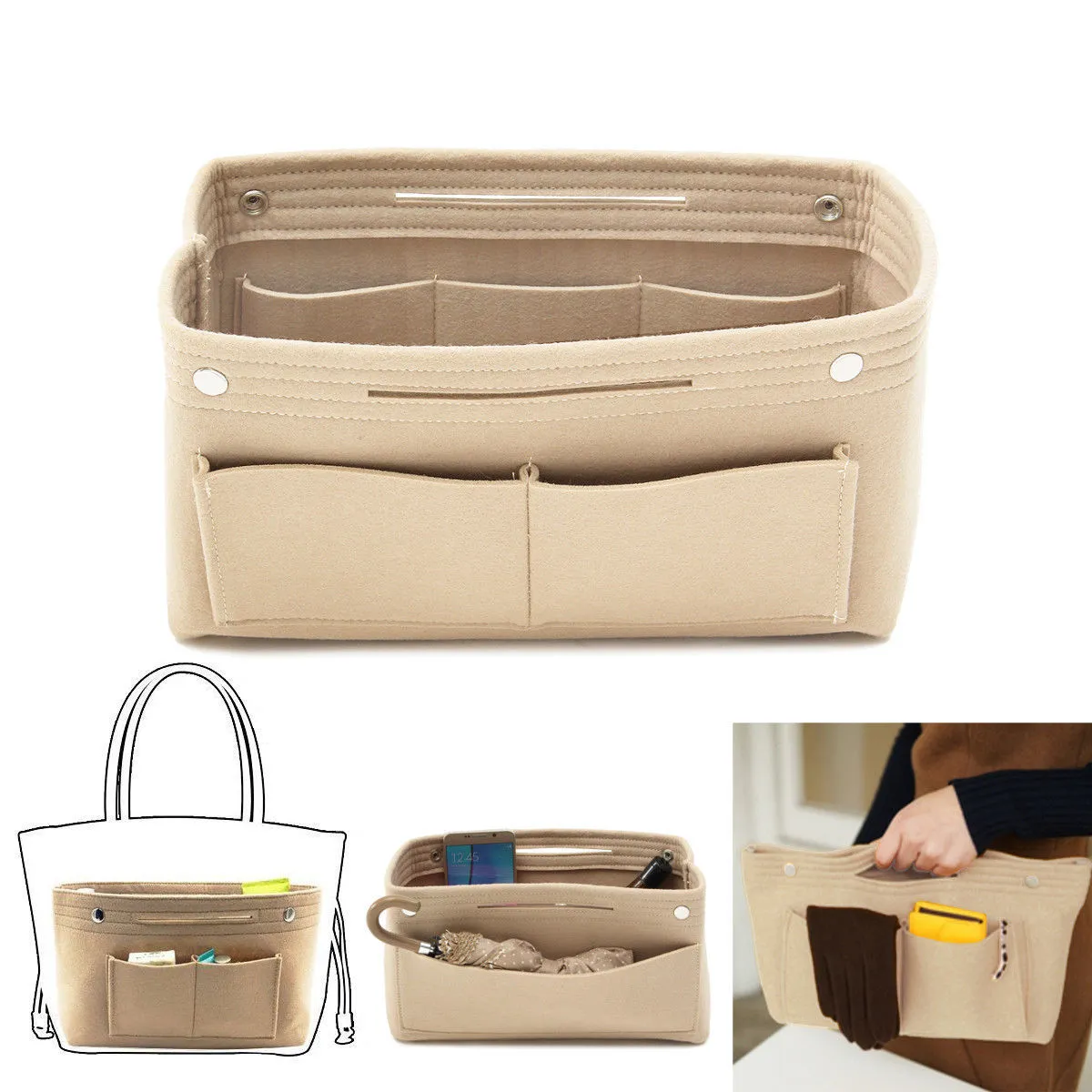 Womens Handbag Organizer Insert Felt Purse Liner... From Ecohaven, $28. ...