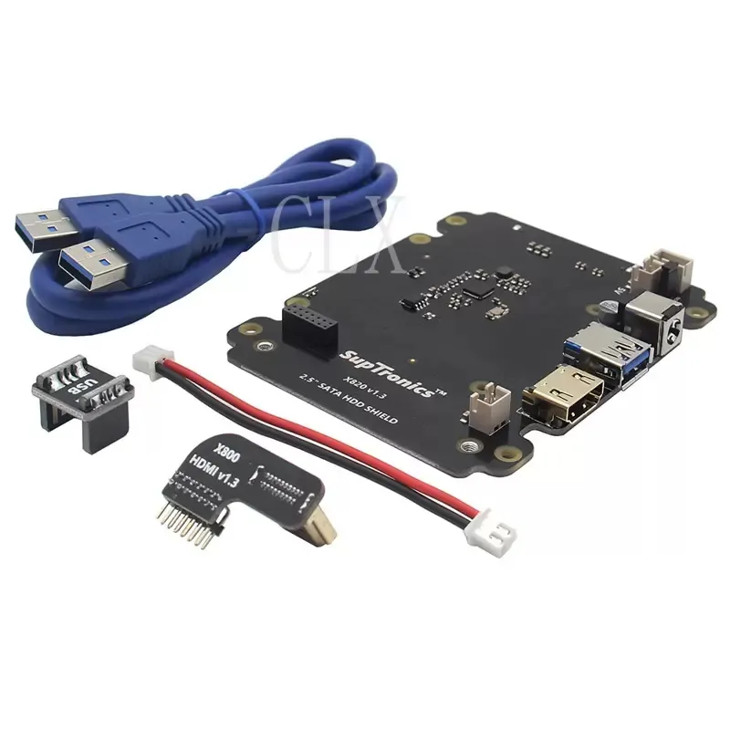 Raspberry Pi 3 Model B SATA HDD SSD Storage Expansion Board X820 USB 3. ...