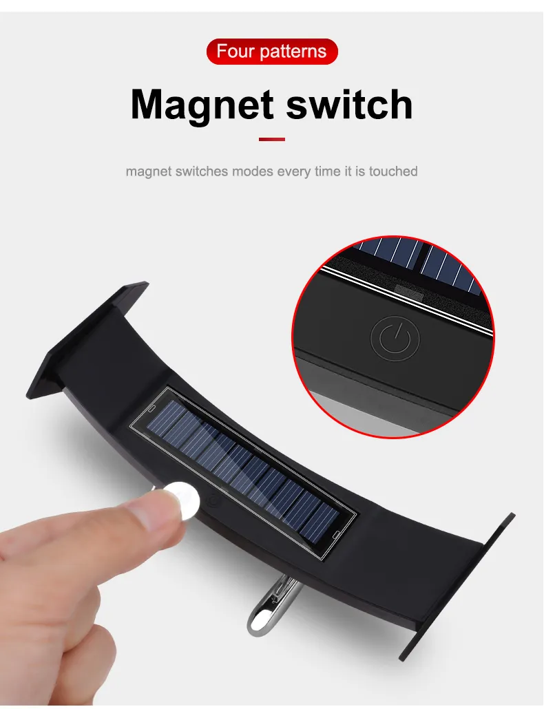 Universal Solar Car Rear Spoiler Light 12V Flashing Warning Light ...