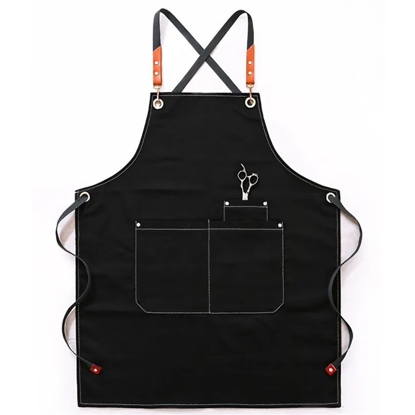 Durable Denim Apron - Canvas Work Apron for Men & Women, Kitchen, Grill ...